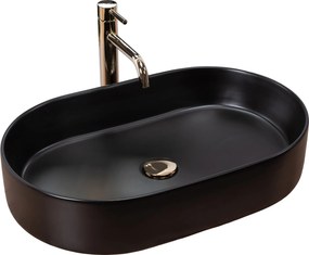 Rea Nadia, umyvadlo na desku 610x385x120 mm, černá matná, REA-U1062