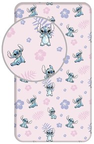 Napínací bavlněné dětské prostěradlo na jednolůžko 90x200 cm Lilo and Stitch – Jerry Fabrics