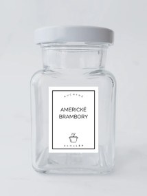Samolepka na kořenky AMERICKÉ BRAMBORY bílá 3 × 4 cm základní písmo