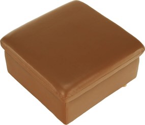 Celočalouněný taburet, kůže / ekokůže, zlatohnědá, LINSY