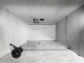 Mexen Lunar-B, Otočné pravé sprchové dveře 150 cm, 8mm čiré sklo, grafitový profil, 832S-150-050-95-00-P
