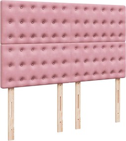 Box spring postel s matrací růžová 140x190 cm samet 3292351