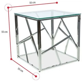 Konferenční stolek ESCADA B, 55x55x55, sklo/chrom