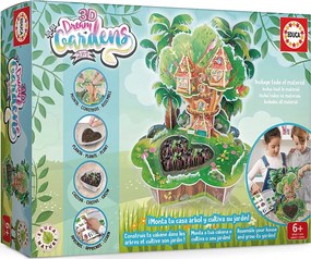 3d puzzle educa kreativní sada 3d dream gardens: dům na stromě 2v1