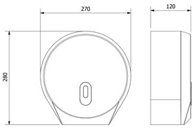 AQUALINE 1319-90 Emiko zásobník na toaletní papír do průměru 26 cm, ABS bílá