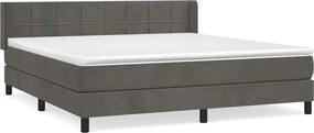 Box spring postel s matrací tmavě šedá 160x200 cm samet 3130968