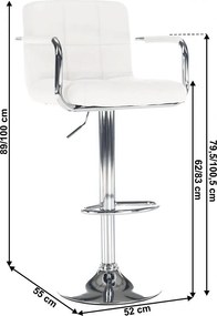 Tempo Kondela Barová židle LEORA 2 NEW, chrom/bílá ekokůže