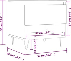 vidaXL Konferenční stolek 50 x 46 x 50 cm kompozitní dřevo [830918] Barva: Bílá