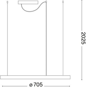 Ideal Lux - LED Lustr na lanku ORACLE SLIM LED/37W/230V 4000K pr. 70 cm bílá