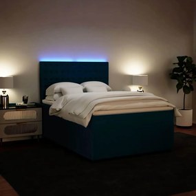 Box spring postel s matrací modrá 160 x 200 cm samet 3294698