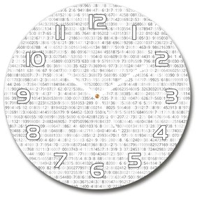 Wallmuralia Skleněné hodiny na stěnu Binární kod fi 30 cm