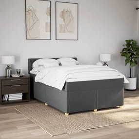 Box spring postel s matrací tmavě šedá 160x200 cm textil 3289039