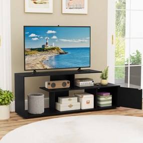 Costway TV stolek pro TV do 55 palců s policemi a skříňkou TV skříň lowboard