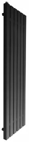 CERANO - Koupelnový radiátor Pyricus - středové připojení 50mm - 721W - černá matná - 1800x290 mm