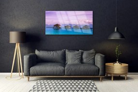 Obraz na skle Moře Architektura 125x50 cm