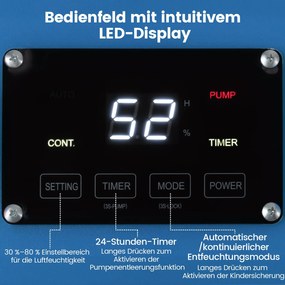 Costway 66 L/Day elektrický odvlhčovač s vypouštěcí hadicí