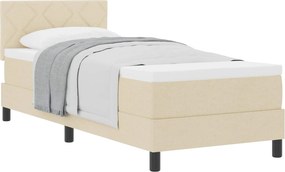 Postel s boxspringem s čelo Krémová 80 x 200 cm textil 3338725