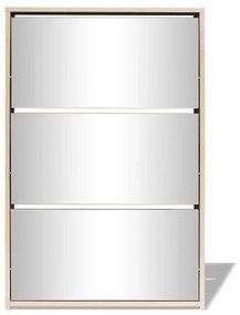 Botník třípatrový zrcadlový dub 63 x 17 x 102,5 cm