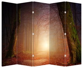 Paraván - Podzimní les v mlze (210x170 cm)