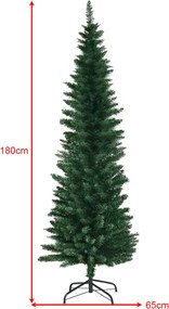 Costway Christmas Tree Umělý vánoční strom 180 cm, zelený