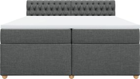 Box spring postel s matrací tmavě šedá 200x200 cm textil 3286795