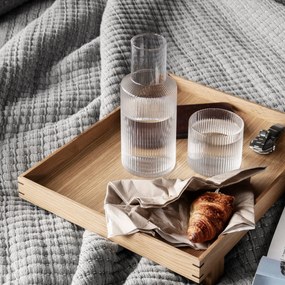 FERM LIVING Nízké skleničky Ripple, Clear, sada 4 kusů