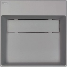 Deante Correo, granitové umyvadlo na desku s poličkou pod baterii a krycí deskou 400x400x130 mm, šedá metalíza, CQR_SU4M