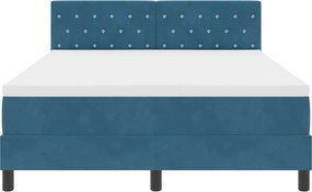 Postel s boxspringem s matrací Tmavě modrá 160 x 200 cm samet 3339120