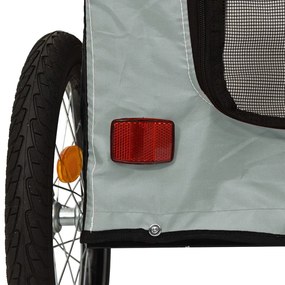 Vozík za kolo pro psa šedý a černý oxfordská tkanina a železo - Default Title