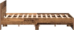 Rám postele s čelem s čelo Staré dřevo 193 x 125 x 70 cm 3376060