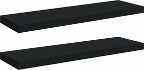 Plovoucí nástěnné police 2 ks černé 80 x 23,5 x 3,8 cm MDF 323836