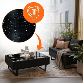 Velaco Ratanový zahradní nábytek Lime, 5 osob, černý