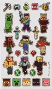 Třpytivé samolepky Minecraft / Ve fólii / 25 ks / 19,5x9,5 cm / 3+