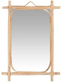 IB LAURSEN Zrcadlo v bambusovém rámu Bamboo, hnědá barva, sklo, dřevo