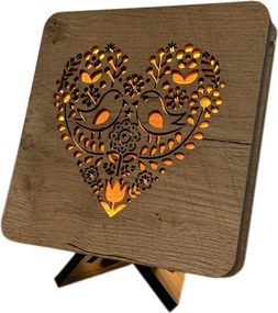 Li-Go "Srdce malované" lampa 19x19 cm provedení povrchu: jedle