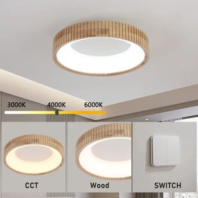 Brilagi - LED Stropní svítidlo FALCON WOOD MODERN LED/30W/230V pr. 45 cm dřevo