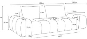 Tmavě modrá žinylková pohovka 278 cm Everest – Bobochic Paris