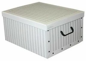 Compactor Skládací úložná krabice - karton box Compactor Anton 50 x 40 x 25 cm, bílá / šedá