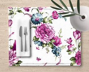 Ervi bavlněné prostírání na stůl - Fialové květy