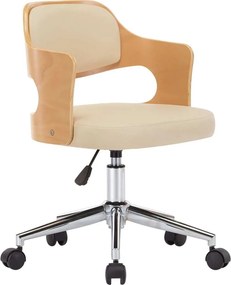 vidaXL Otočná jídelní židle ohýbané dřevo a textil [287429] Barva: taupe