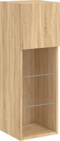 vidaXL 4dílná obývací stěna s LED kompozitní dřevo [3216649] Barva: dub sonoma