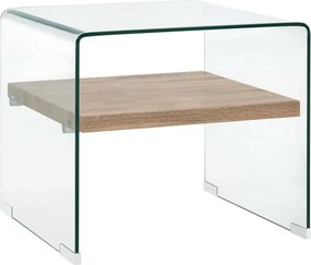 vidaXL Konferenční stolek čirý 50 x 50 x 45 cm tvrzené sklo [284742]