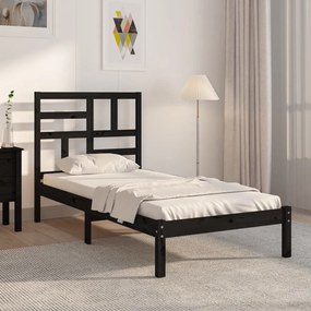 Rám postele černý masivní dřevo 90 x 190 cm Single,  3105919 HangarStore.cz