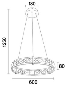 LED Stmívatelný lustr na lanku ENRIQUE LED/40W/230V 3000-6000K +dálkové ovládání