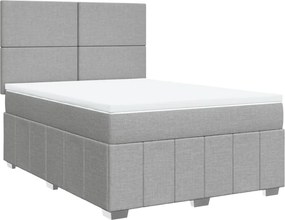 Box spring postel s matrací světle šedá 160 x 200 cm textil 3294012