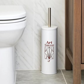 WC kartáč Art Deco, bílý/s chromovými prvky
