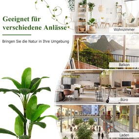 Costway 150 cm vysoký umělý banánovník tropická palma, zelený