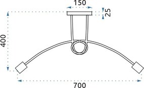 Toolight Paradise, 5-ramenné stropní svítidlo 5xE27, 392252, černá matná, OSW-04012