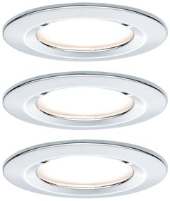 Paulmann 93499 LED Coin Nova round, set kulatých bodovek v chromové úpravě, LED 3x6,5W 2700K tříkrokové stmívání, prům. 7,8cm, IP44