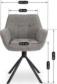 Jídelní židle Botima Bouclé, šedá